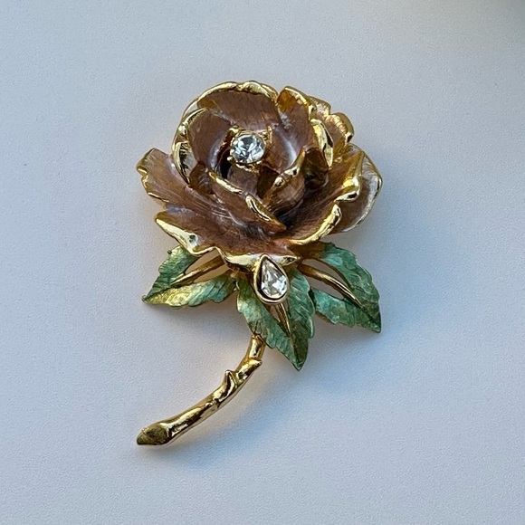 Vintage | Jewelry | Vintage Rj Graziano Gilded Englands Rose Princess ...